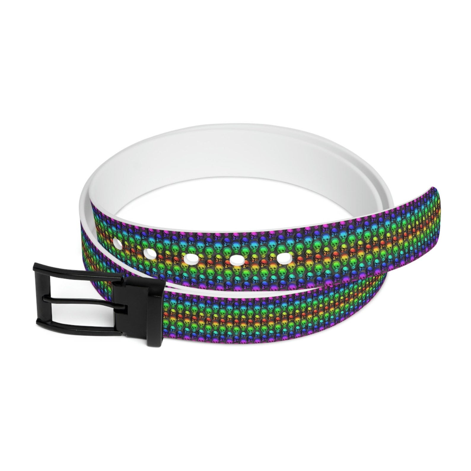Goth Belt Black Rainbow Skulls Goth Clothing - Etsy