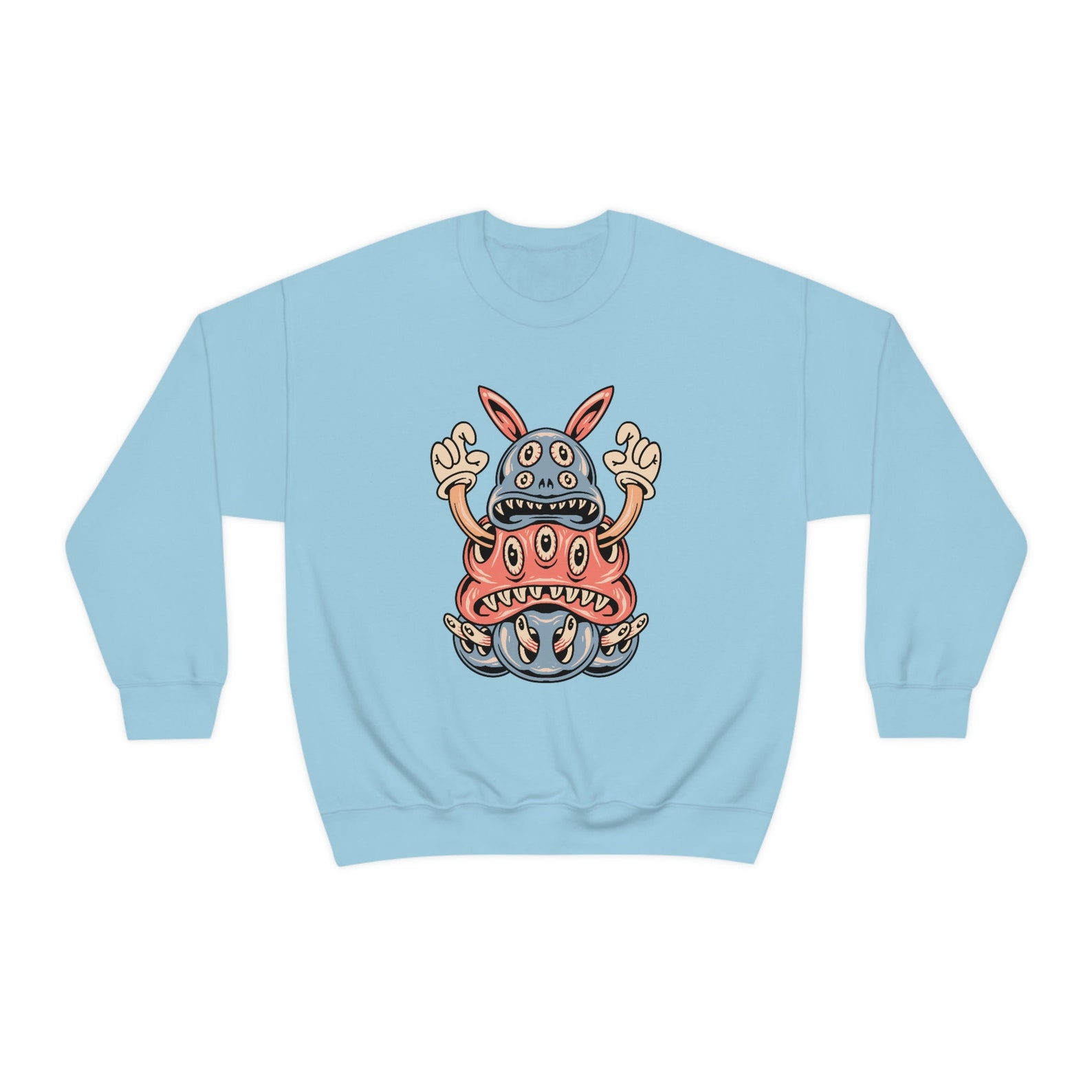Trippy Psychedelic Bunny Rabbit Cartoon Tattoo Art Print Sweatshirt ...