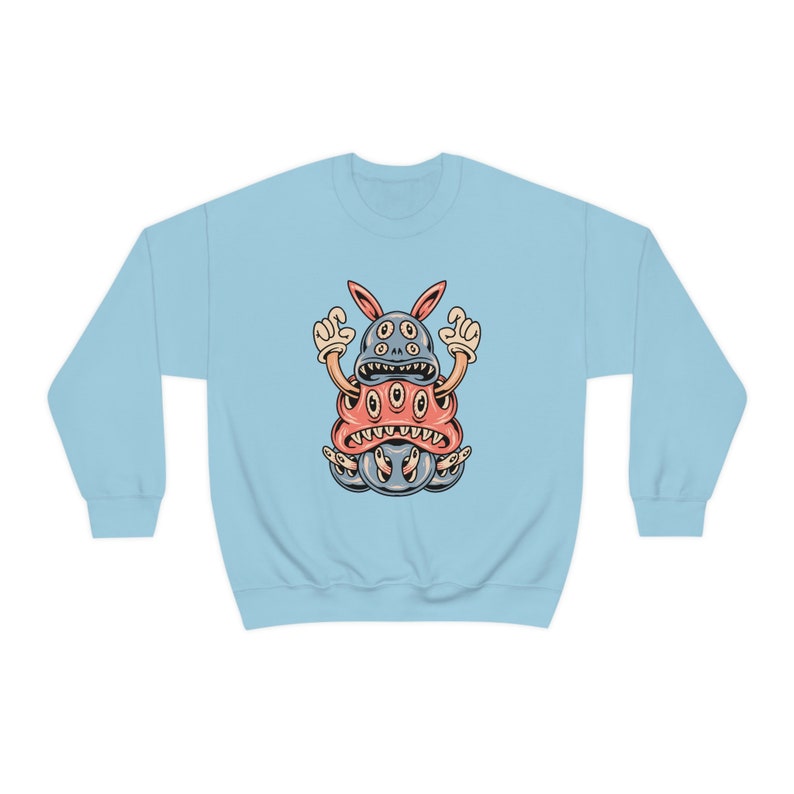 Trippy Psychedelic Bunny Rabbit Cartoon Tattoo Art Print Sweatshirt ...