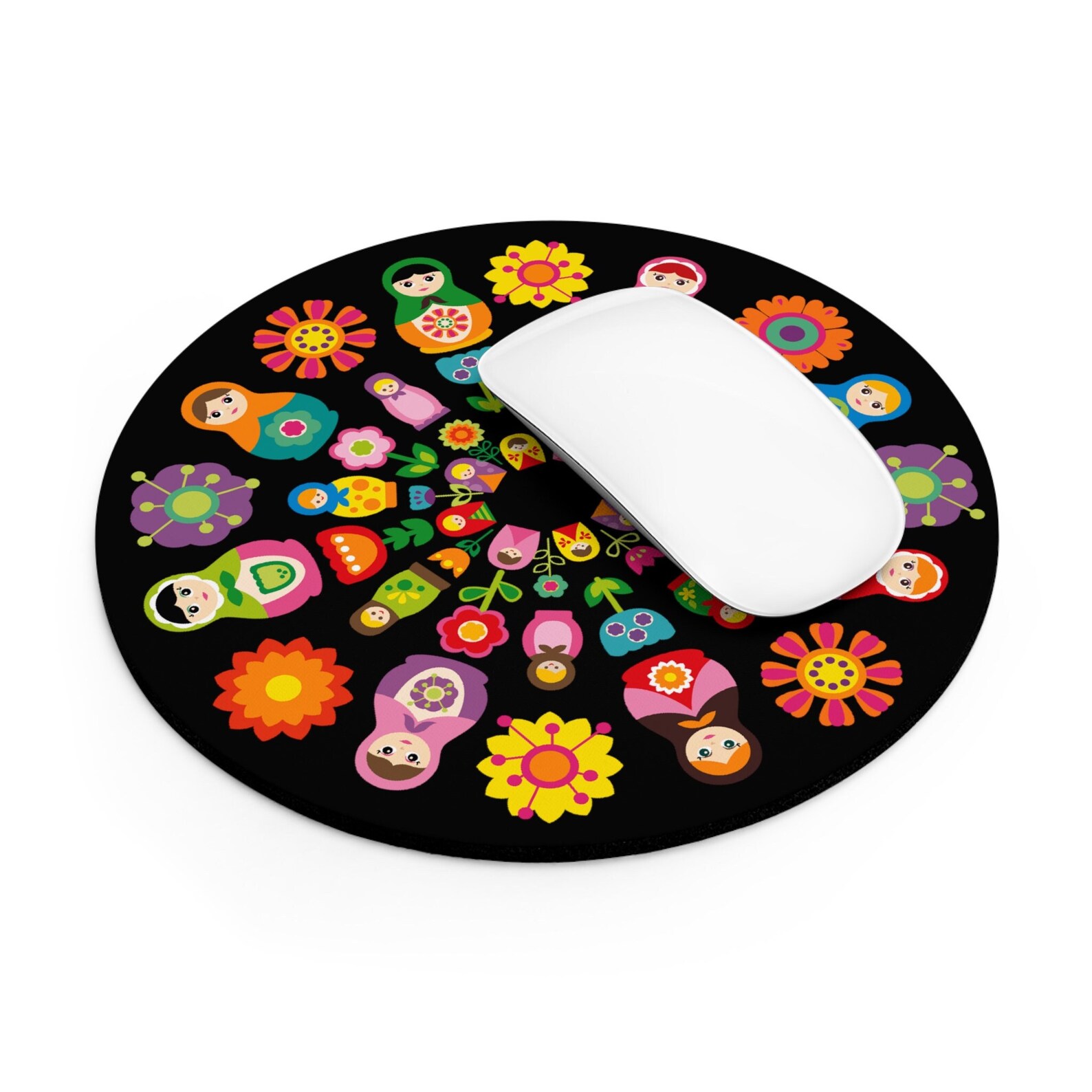 Round Mouse Pad / Russian Nesting Dolls / Matryoshka Mandala ...