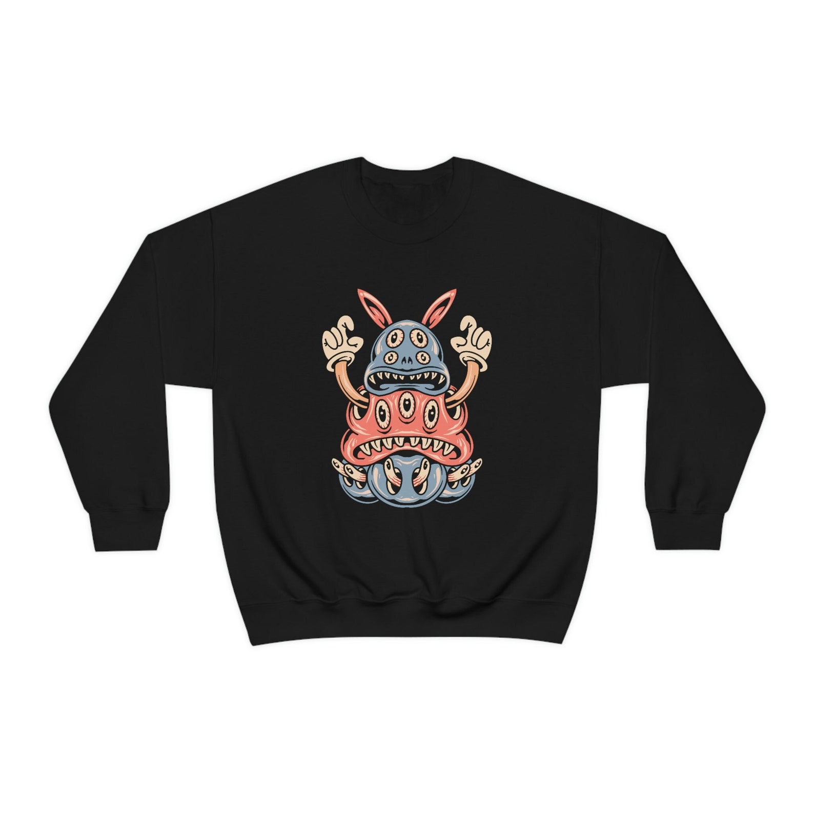 Trippy Psychedelic Bunny Rabbit Cartoon Tattoo Art Print Sweatshirt ...