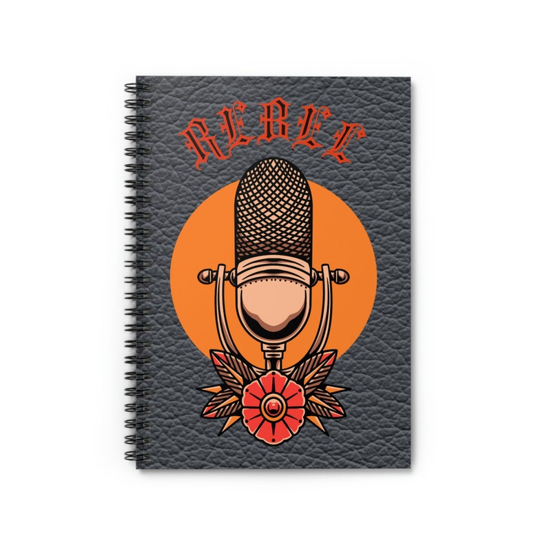 Vintage Microphone Tattoo Flash Art Print Spiral Notebook Writing ...