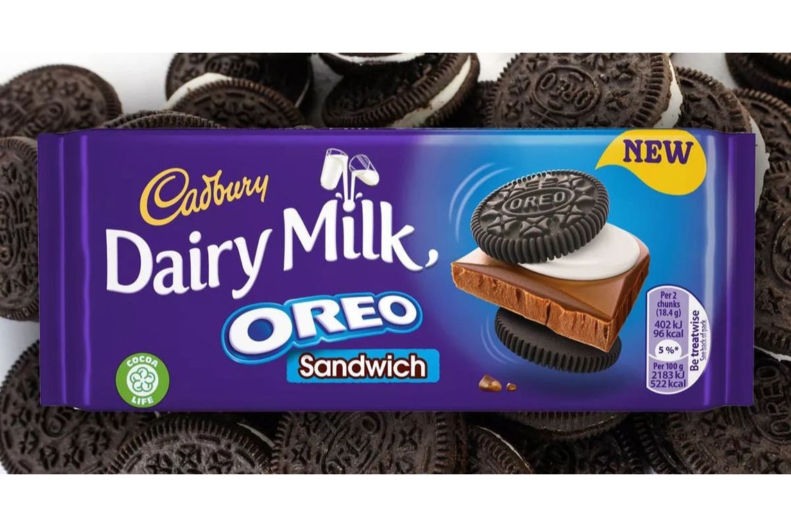 Cadbury Dairy Milk OREO Sandwich Chocolate Bar, With OREO Biscuit Piece ...