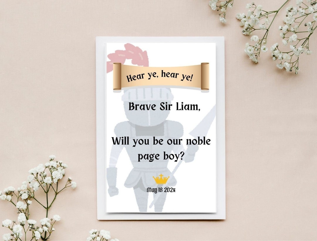 Page Boy Proposal Card Digital Download, Will You Be Our Page Boy ...