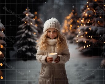 Christmas Digital Background, Bokeh Lights, Winter Wonderland, Holiday ...