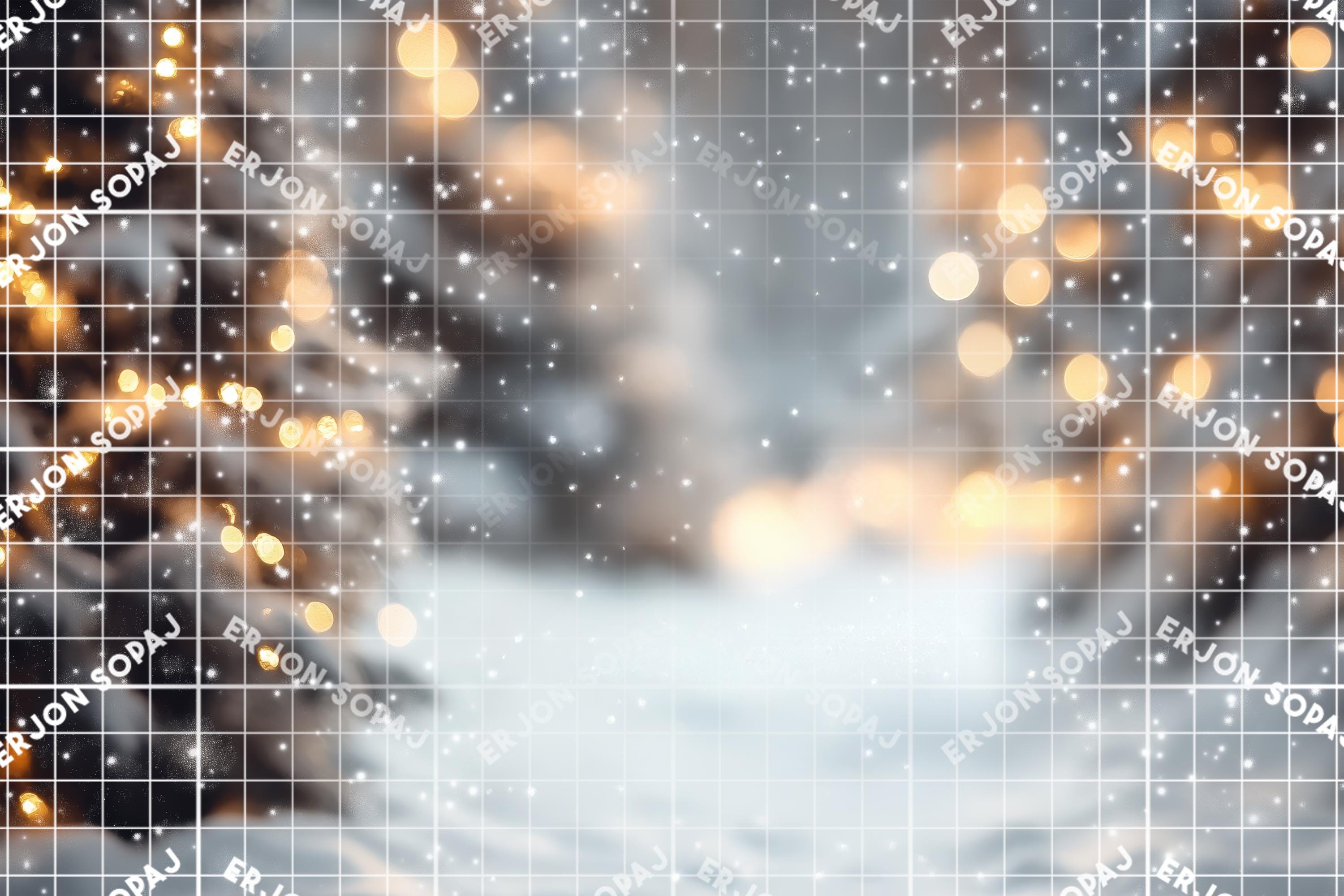 Christmas Digital Background, Bokeh Lights, Winter Wonderland, Holiday ...