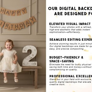 2nd Birthday Cake Smash Digital Backdrop, Rose Gold Balloon (JPEG) - Etsy