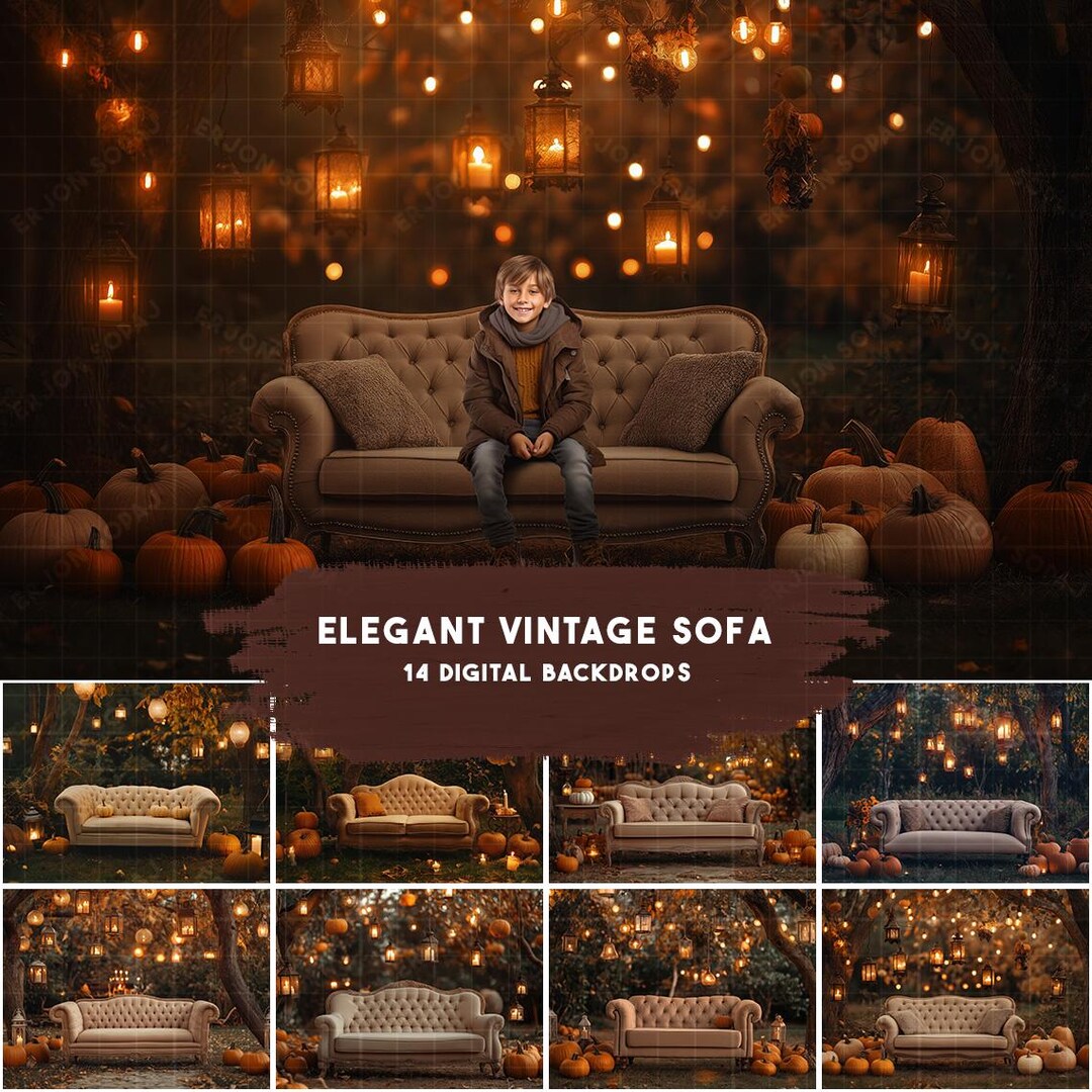 Elegant Vintage Beige Sofa, Vintage Couch Digital Backdrop, Photography ...