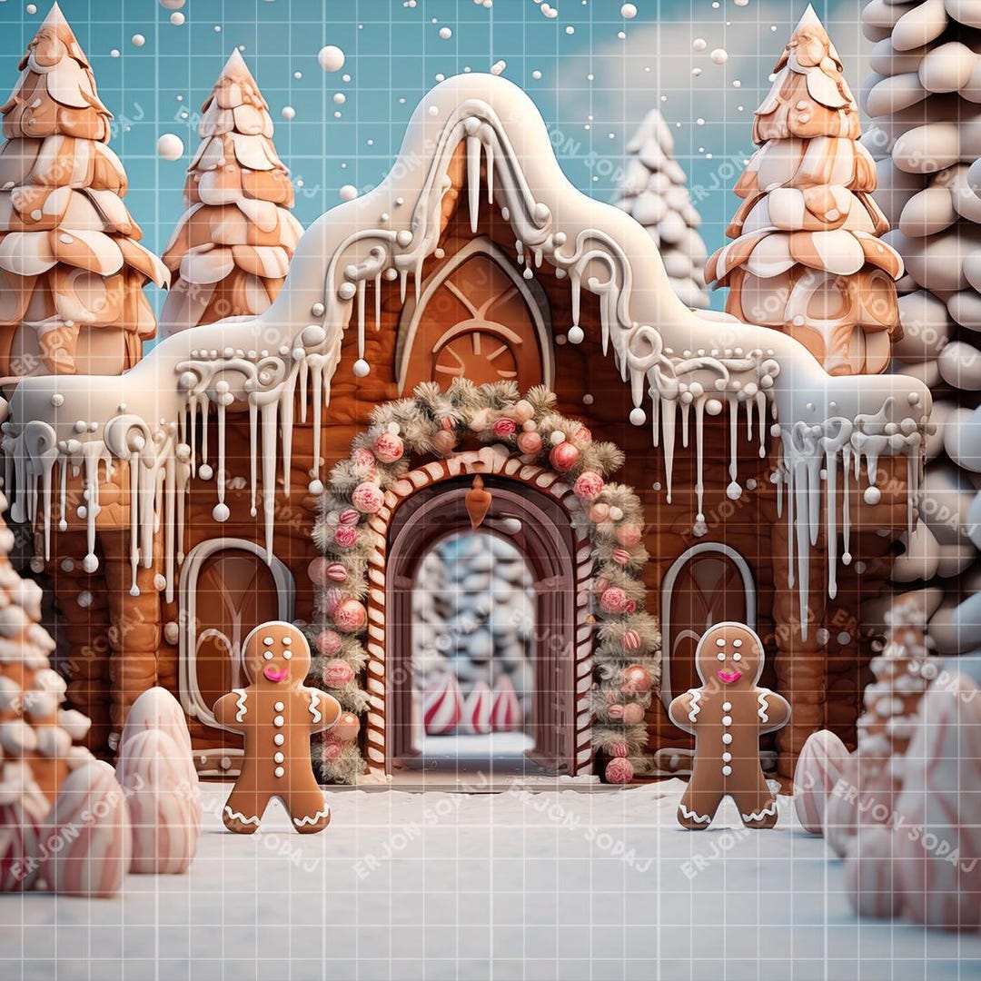 Gingerbread Arch, Candyland Village, Candy Stands, Christmas Digital ...