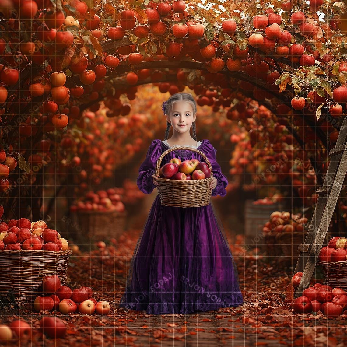 Apple Orchard Digital Background, Photography Composite, Backdrop for ...