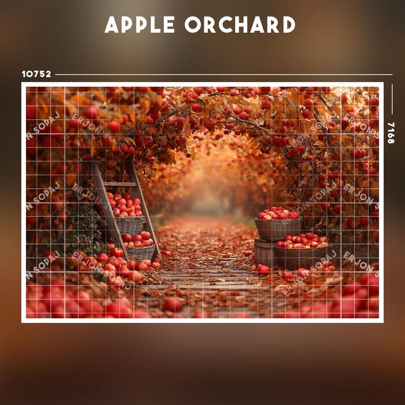 Apple Orchard Digital Background, Photography Composite, Backdrop for ...