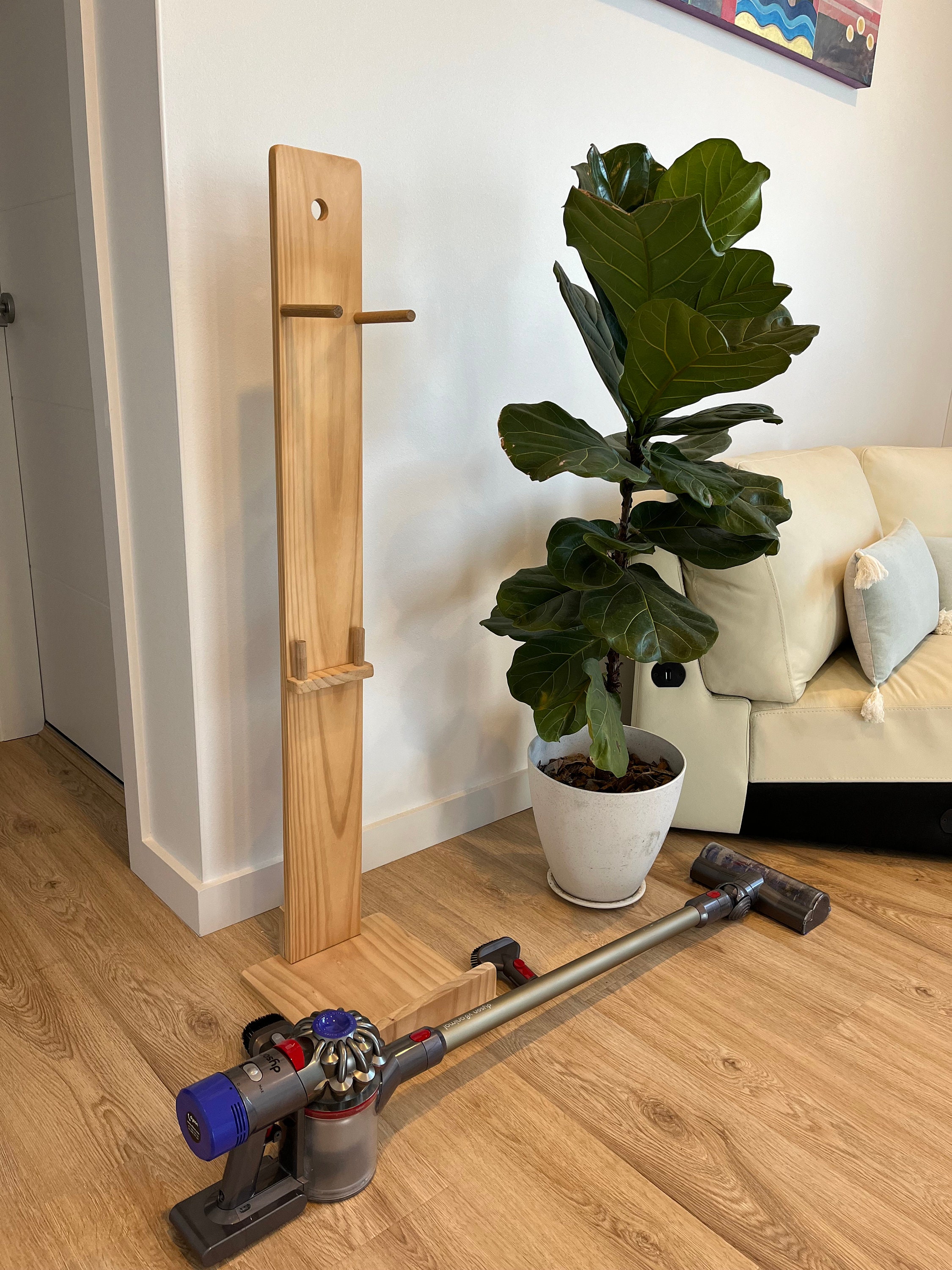 Solid Pine Wood Freestanding Vacuum Cleaner Stand- Compatible With ...