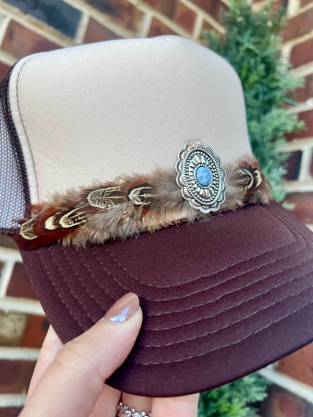 Feather Band Trucker Hat - Etsy
