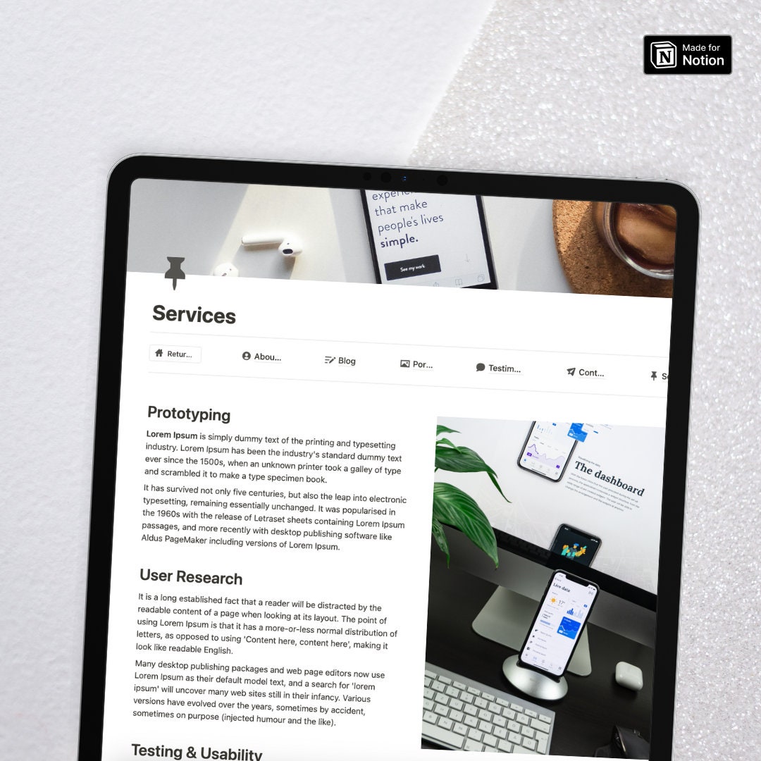 Notion Portfolio Website Template | Social Media Manager, Photographer ...