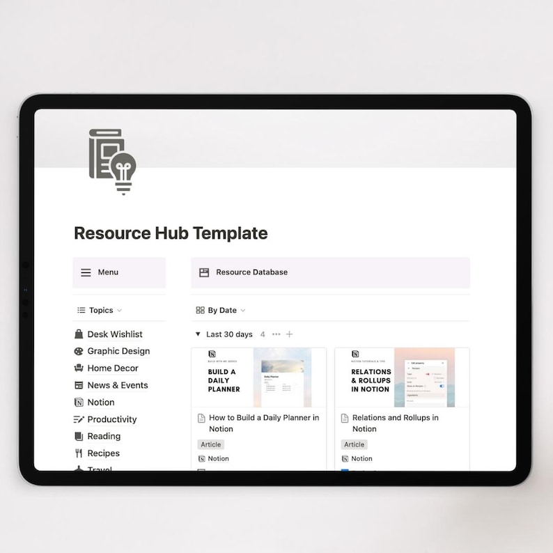 Notion Template: Resource Hub | Digital Resources, Business, Study ...