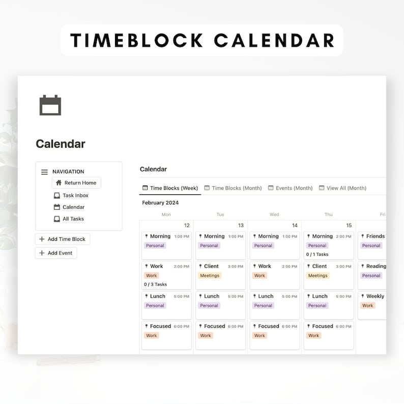 ULTIMATE Time Block Planner Notion Template - Etsy