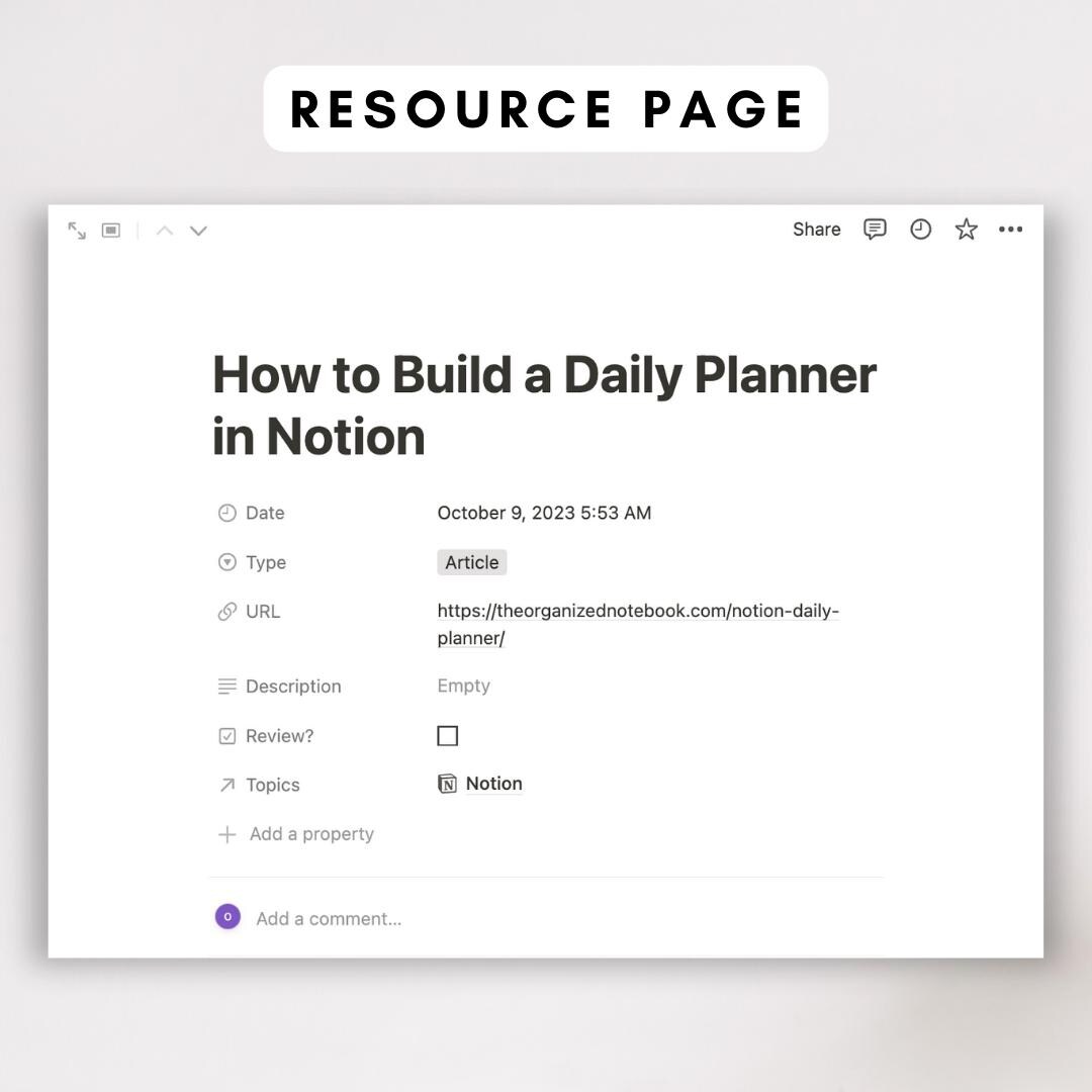 Notion Template: Resource Hub | Digital Resources, Business, Study ...