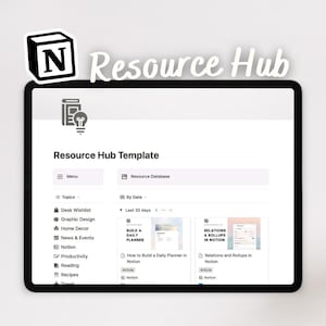 Notion Resource Hub Template - Etsy