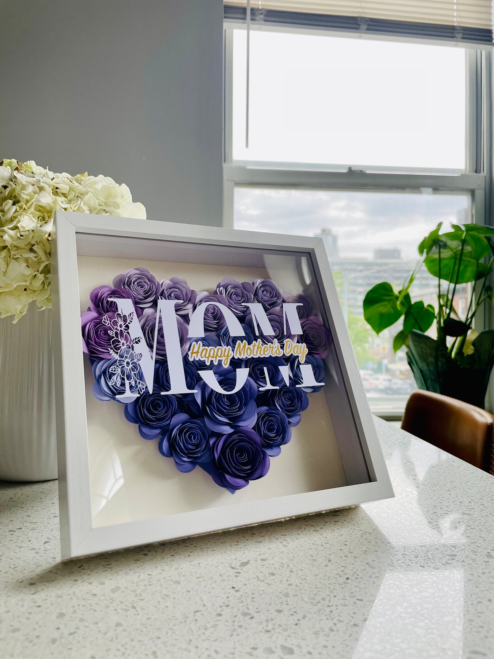 Personalized Mother’s Day Heart Flower Shadow Box - Etsy