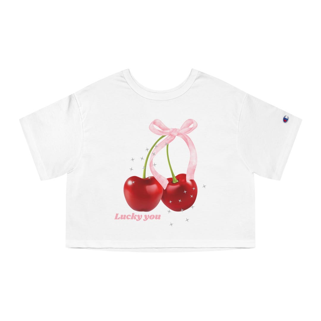 Lucky You Cherry Crop Top: Cute and Playful Bow-tied Design - Etsy
