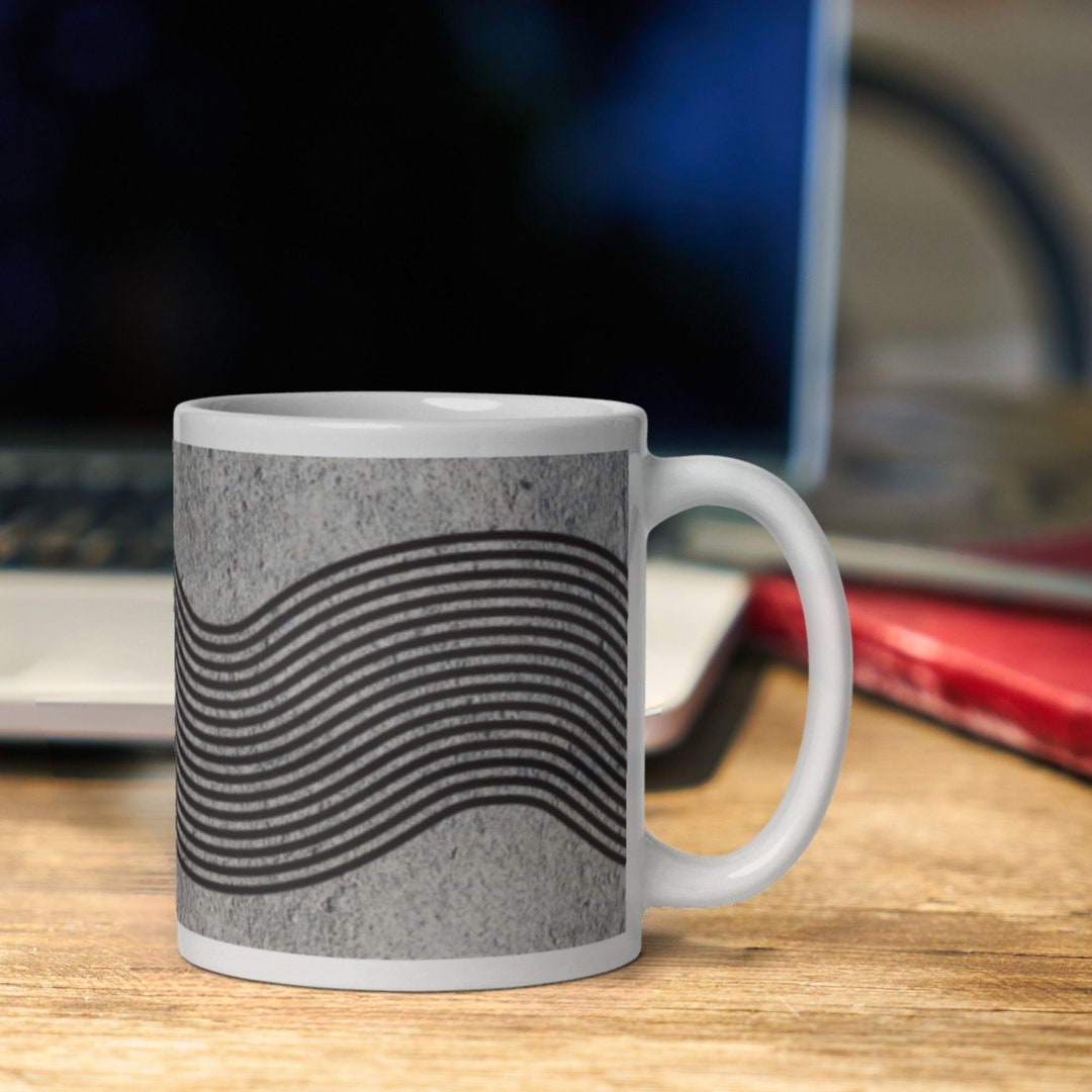 Modern Wave Art Mug Modern Mug Design Modern Art Mug Contemporary Art ...