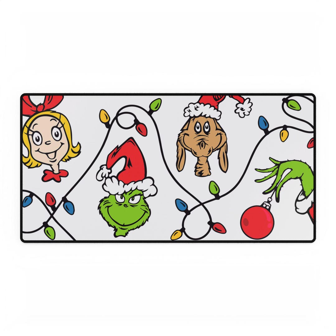 New Grinch Desk Mat Pink Office Decor, Cute Mouse Pad Funny Gaming Mat ...