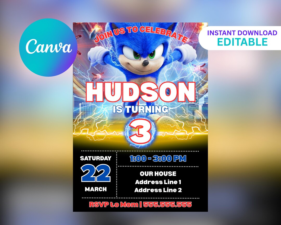 Speeding Hero Birthday Invitation | Editable Fast-paced Adventure Party ...