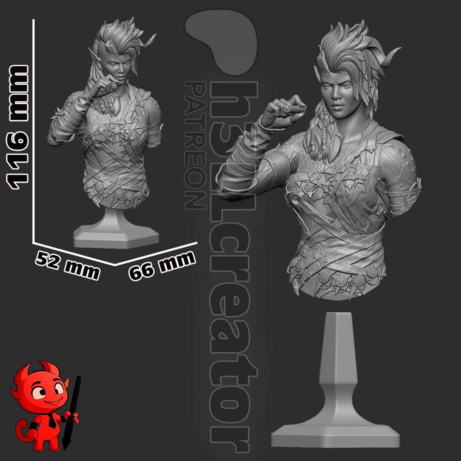 Karlach Tiefling, Barbarian Miniature, Unpainted, Torrida Minis, D&D ...
