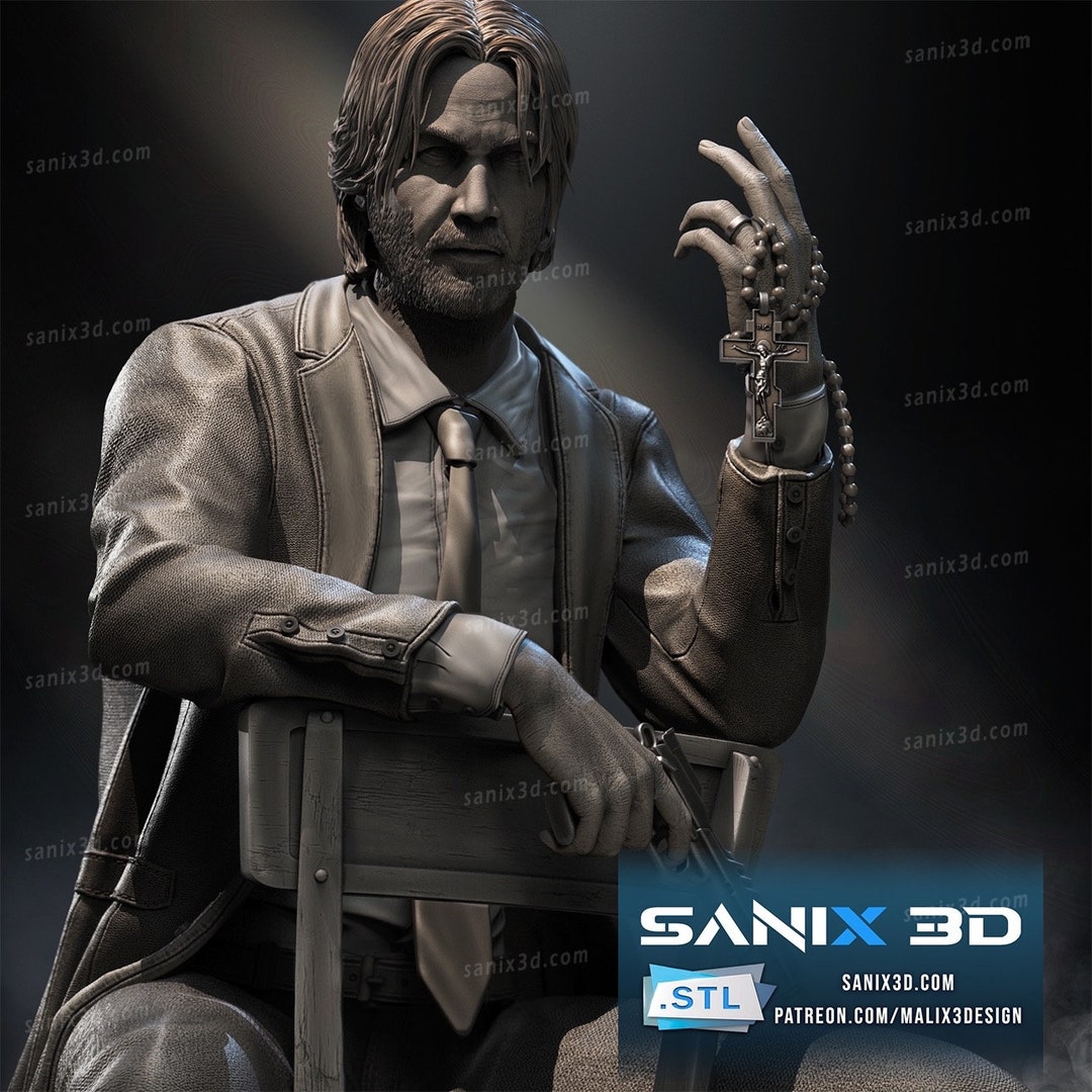 John Wick 3d Printed Model, John Wick Resin Figurine, Gift for Gamers ...