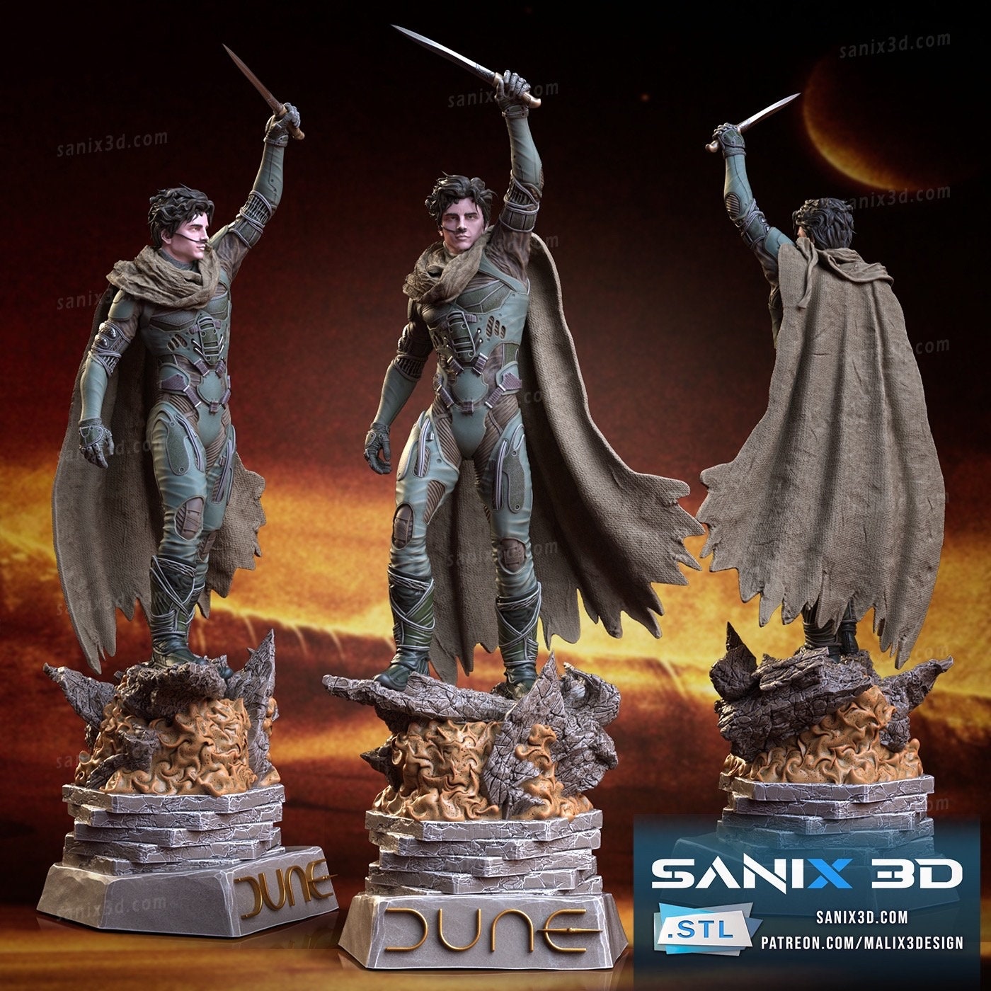 Paul Atreides 3d Printed Model, Dune Resin Figurine, Gift for Gamers ...
