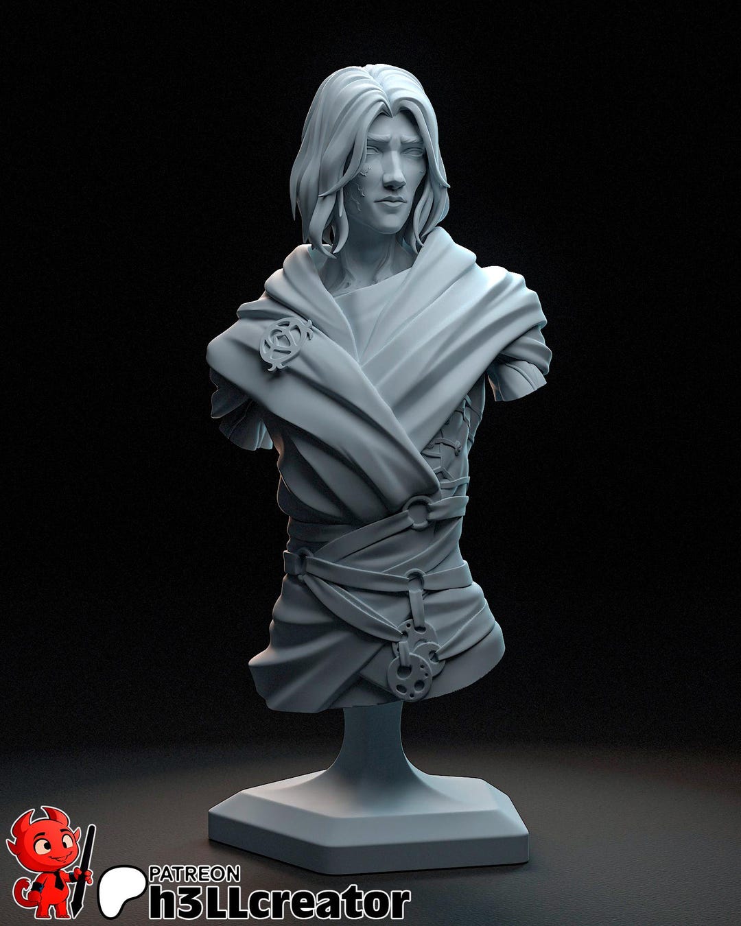 Bust of Viktor Arcane Sorcerer – 3D Printed Fantasy Mage – Hand-painted ...
