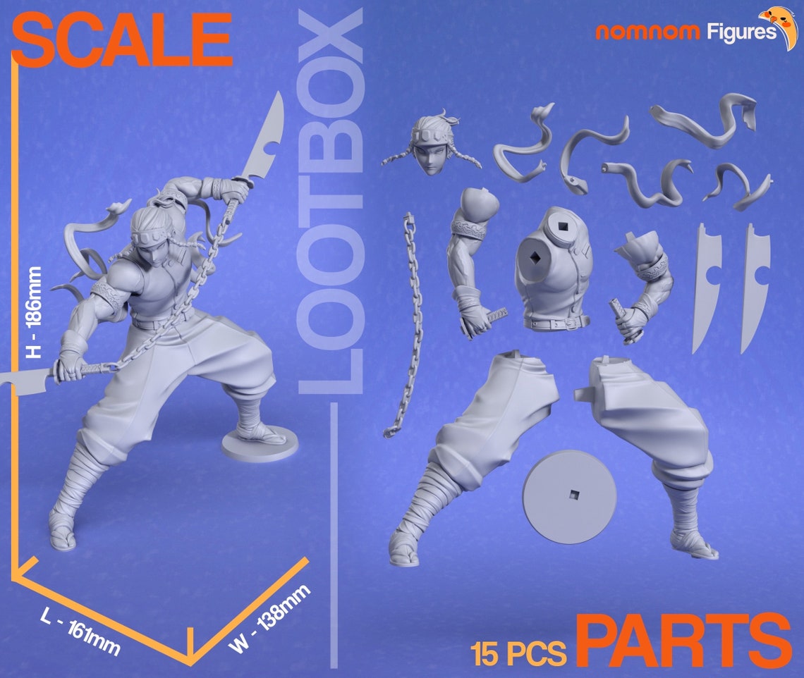 Uzui Tengen Demon Slayer, 12k Print Unpainted, 3d Printed Model, Gift ...