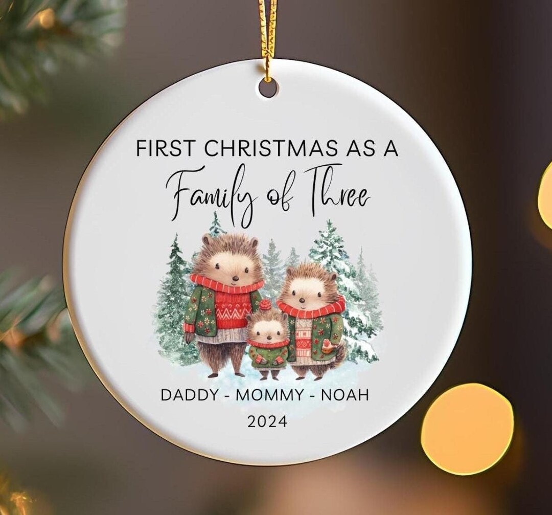 Personalized Family of Three Ornament, Family of 3 Ornament, Family of ...