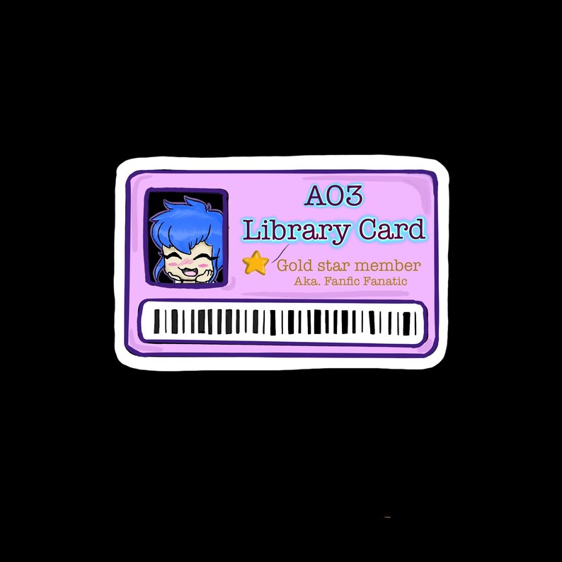 Book Lover's Sticker : AO3 Library Card - Etsy