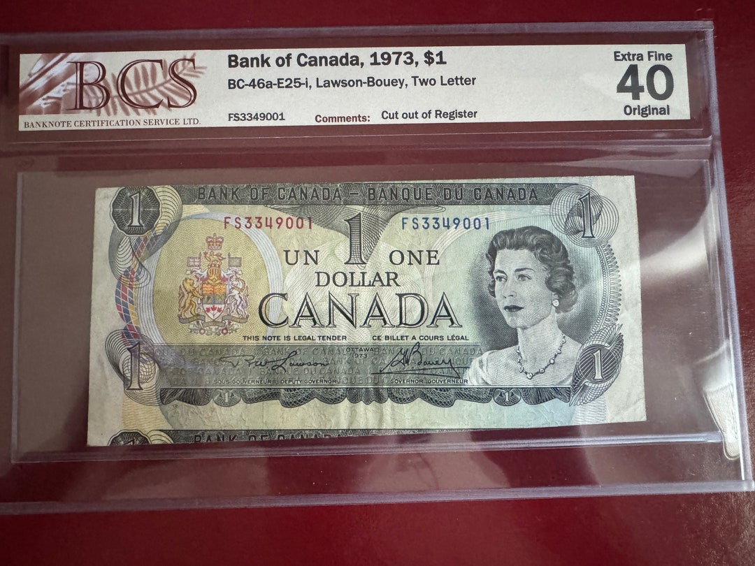 1973 Cut Out of Register 1 Dollar BCS EF40 Original Lawson-bouey Error Misaligned Note Graded - Etsy