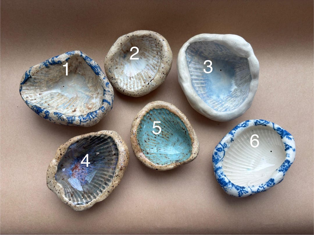 Ceramic Seashell Trinket Dish - Etsy