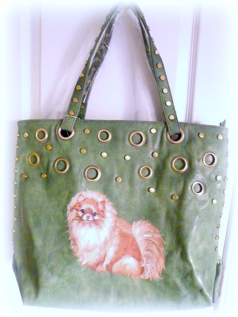 Custom Pomeranian Hand Painted Handbag - Etsy