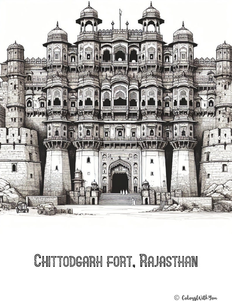 India Landmarks, Coloring Pages for Kids and Adults, Geography ...