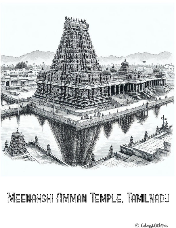 India Landmarks, Coloring Pages for Kids and Adults, Geography ...
