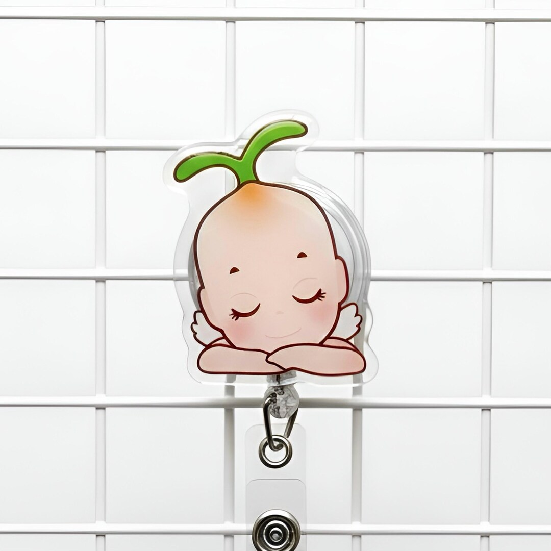 Baby Angel Badge Reel | Epoxy ID Badge Holder - Etsy