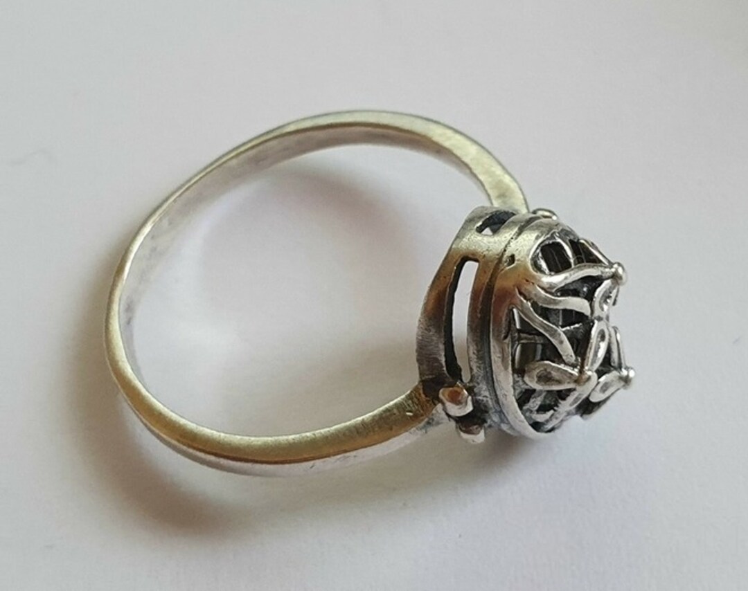 UNIQUE Rare Vintage Soviet USSR Ring Silver 875 Star Russian Antique ...