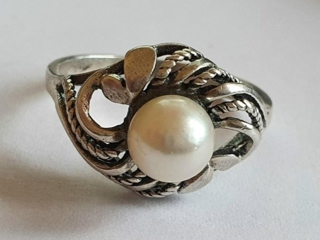 UNIQUE Rare Vintage Soviet USSR Ring Silver 875 Star Russian Antique ...