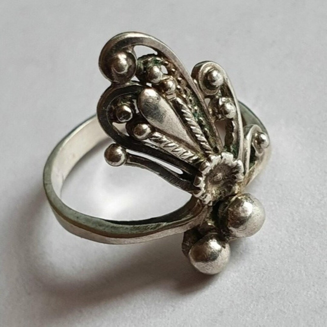 UNIQUE Rare Vintage Soviet USSR Ring Silver 875 Star Russian Antique ...