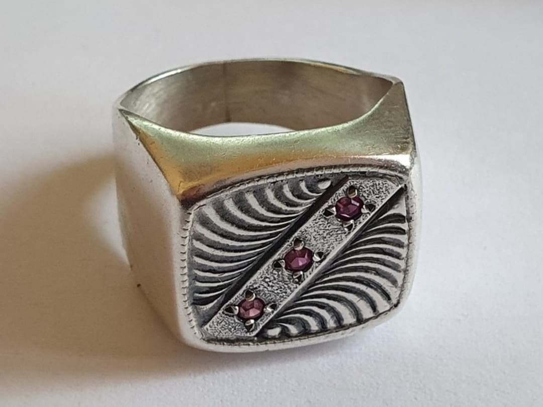 UNIQUE Rare Vintage Soviet USSR Men's Ring Sterling Silver 875 Star ...