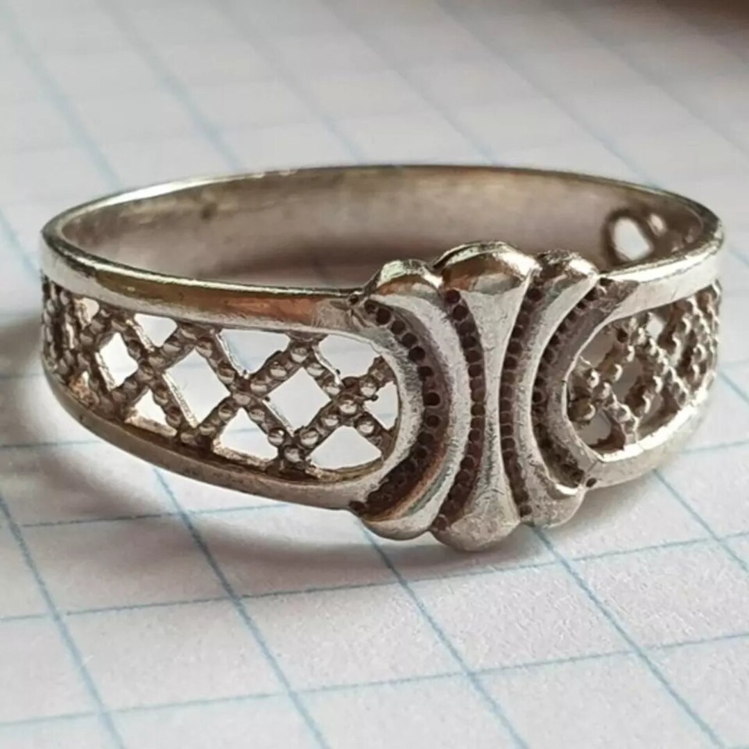 UNIQUE Rare Vintage Soviet USSR Ring Silver 925 Star Russian Antique ...