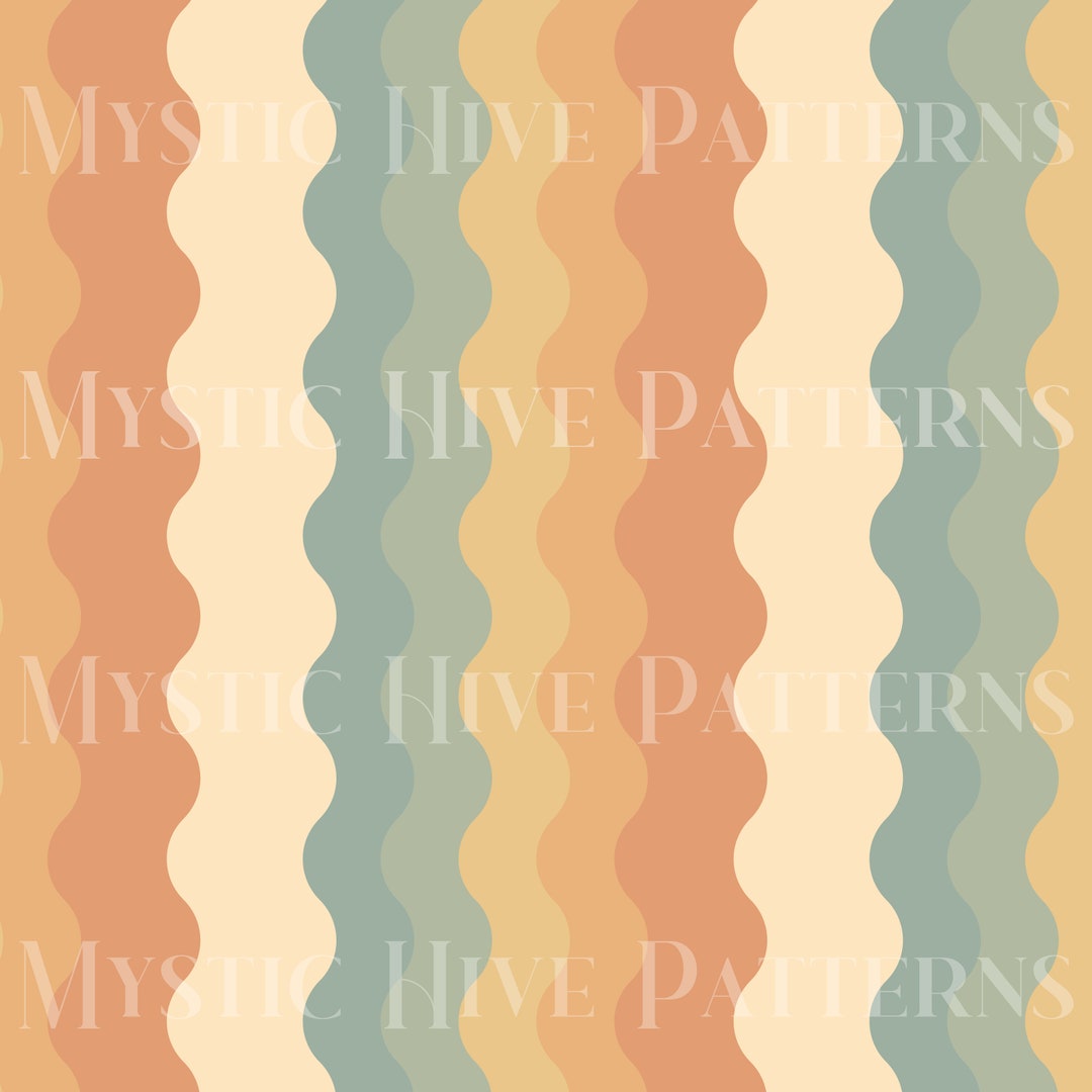 Muted Neutral Wavy Stripes Seamless File, 70s Groovy Repeating Pattern ...