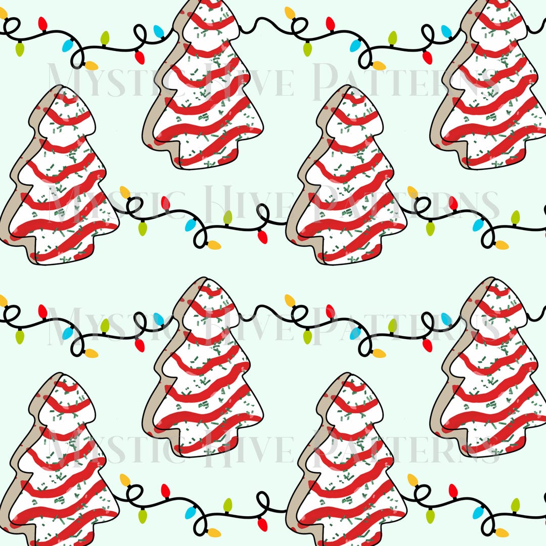 Holiday Tree Cake Seamless File, Christmas Tree Repeating Pattern ...
