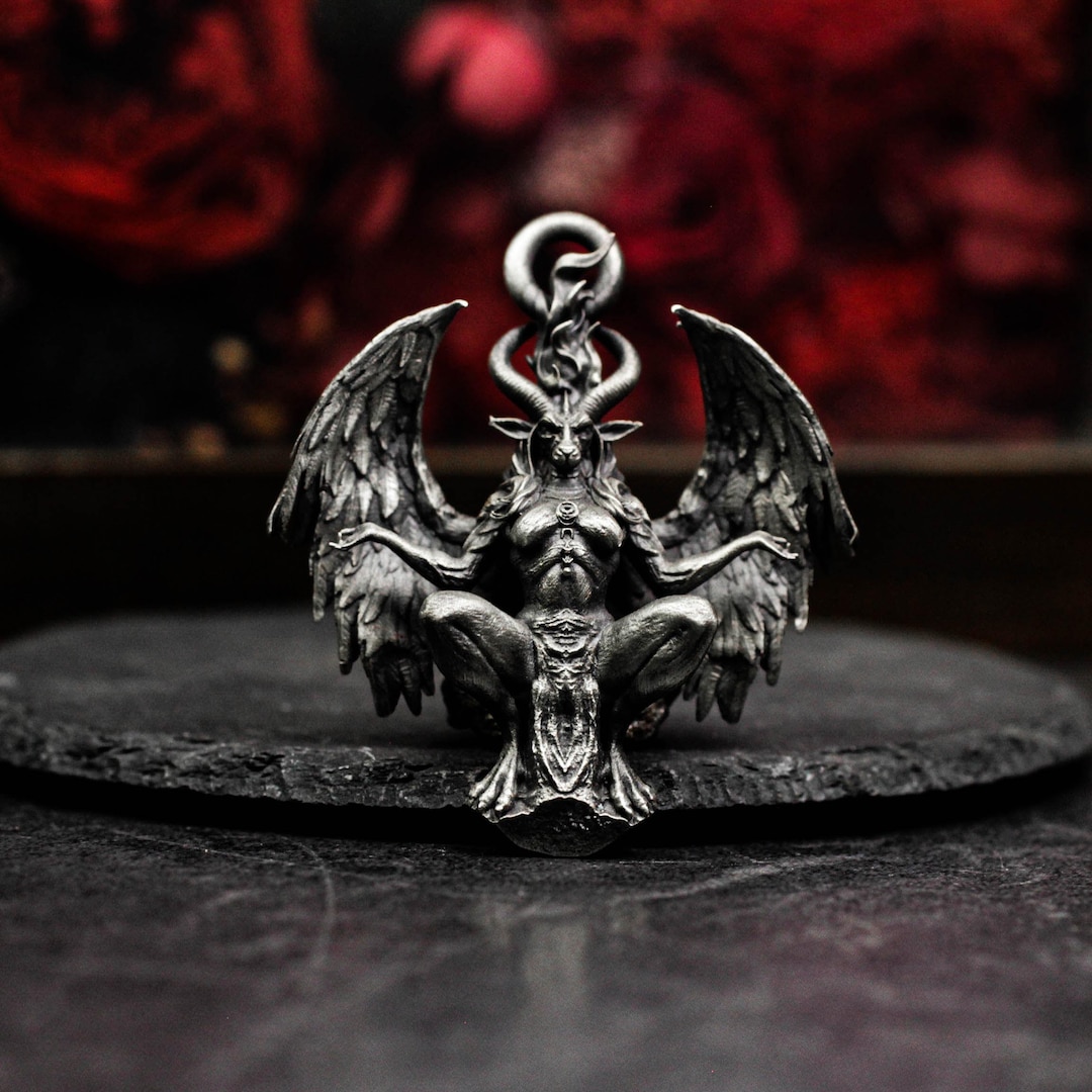 Handmade 925 Silver Baphomet Pendant – Gothic Occult Necklace - Etsy
