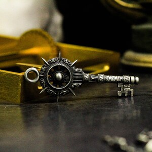 Magic Key Pendant - Handmade 925 Silver Gothic Sun Gear Key Necklace - Etsy