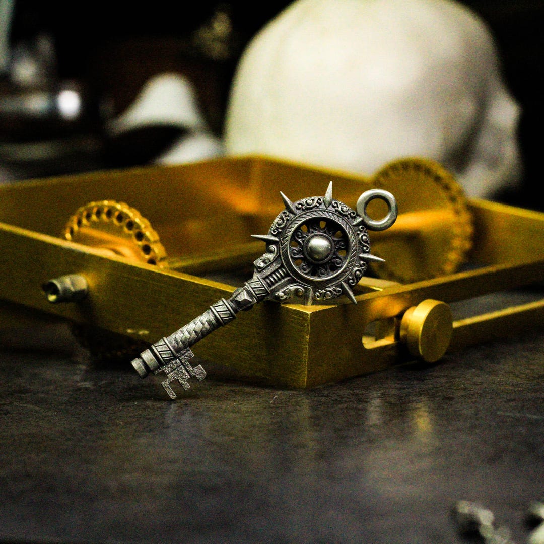 Magic Key Pendant - Handmade 925 Silver Gothic Sun Gear Key Necklace - Etsy